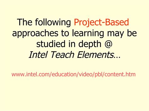 Project Based Learning Ppt Ppt