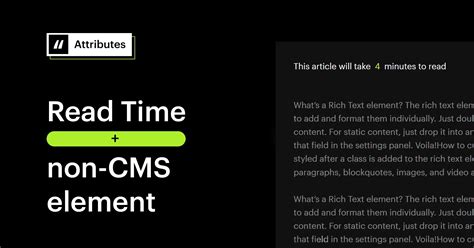 Read Time Non CMS Element Attributes