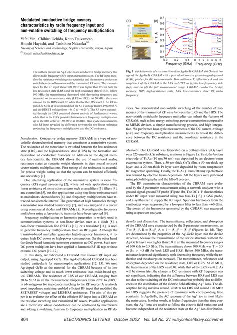 Pdf Modulated Conductive Bridge Memory Characteristics By Radio