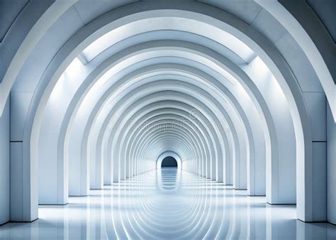 A Futuristic White Arch Tunnel Minimalist Scifi Architecture For A Stunning Digital Backdrop