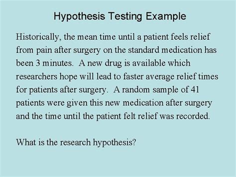hypothesis testing a hypothesis is a conjecture about