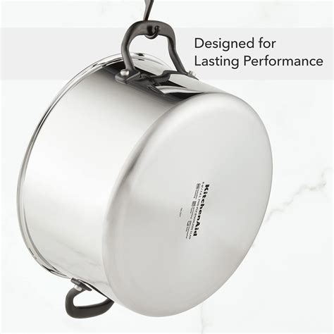 Kitchenaid Olla De Acero Inoxidable Pulido Revestido De 5 Capas Con