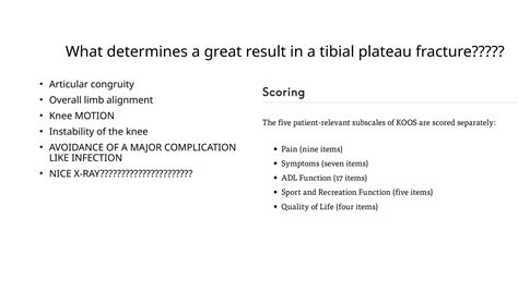 Tibial Plateau Treatment Protocol Sch 1pptx