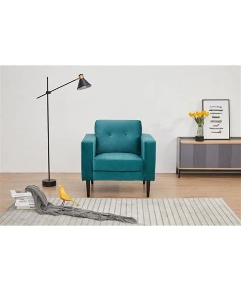 Fauteuil Leon Tissu Velours Emeraude 80 X 82 X 84 Cm