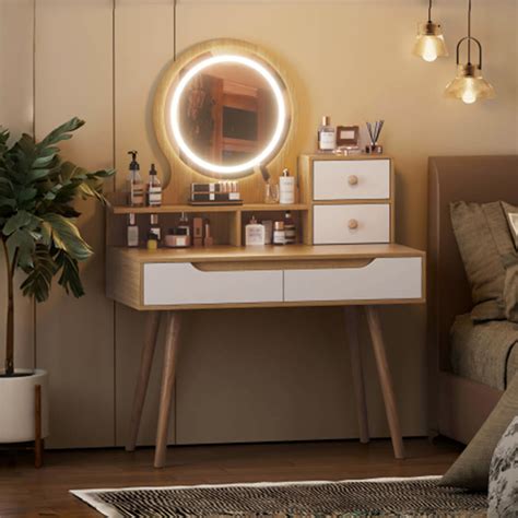 Makeup Vanity Desk With 3 Adjustable Lighted Mirror Iffhome