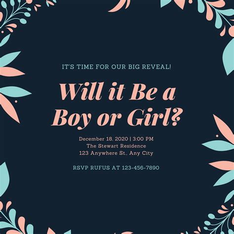 Free Custom Printable Gender Reveal Invitation Templates Canva 112344