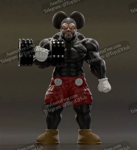 Mickey Mouse The Muscle Bound Mascot 3d Print Model Download Free