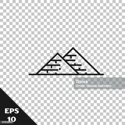 黑色線埃及金字塔圖示隔離在透明背景上古埃及的象徵 向量插圖向量圖形及更多中東文化圖片 中東文化 亞洲西部 古老的 Istock