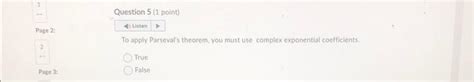 Solved Parseval S Theorem States That We Can Compute The Chegg