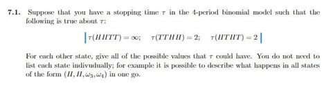 Solved T Suppose That You Have A Stopping Time In The Chegg Com