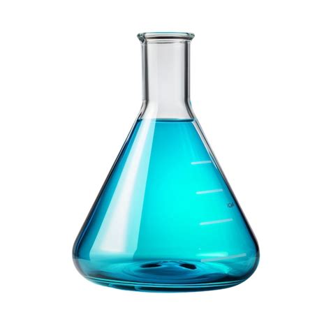 Premium Photo Laboratory Flask With Blue Liquid Isolated On White