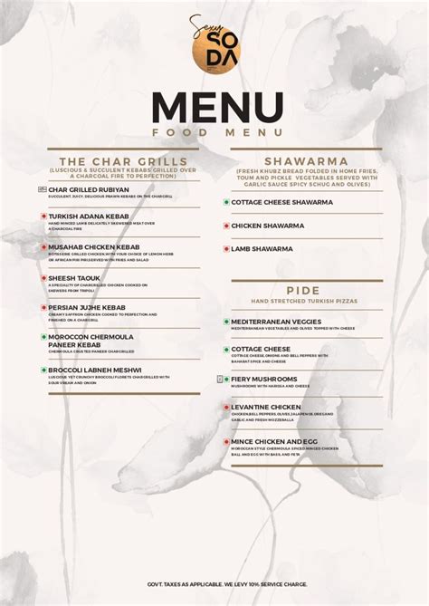 Sexy Soda Menu Menu For Sexy Soda Sector 54 Gurgaon Delhi Ncr