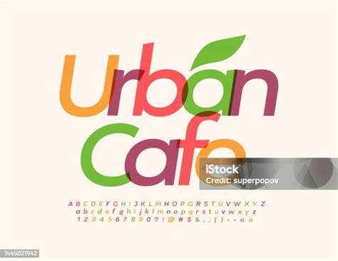 벡터 현대 로고 도시 카페입니다 수채화 알파벳 문자 숫자 및 기호 세트 거리에 대한 스톡 벡터 아트 및 기타 이미지 거리 그래픽 프린트 다중 색상 Istock