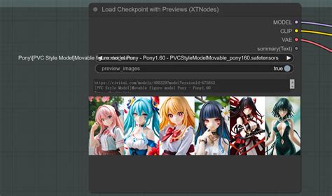 Load Model With Previews Lora Checkpoint Lora Stack ComfyUI