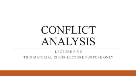 Conflict Analysis Ppt