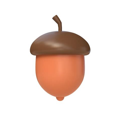 Premium Photo 3d Acorn Icon In Cartoon Style Illustration Isolated On