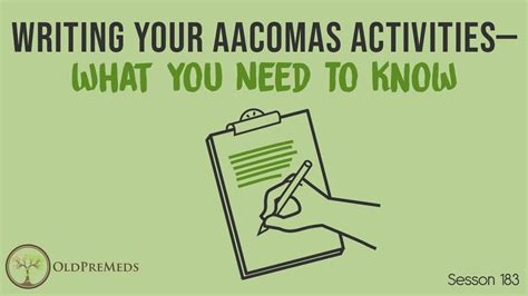 183 Writing Your Aacomas Activities—what You Need To Know Youtube