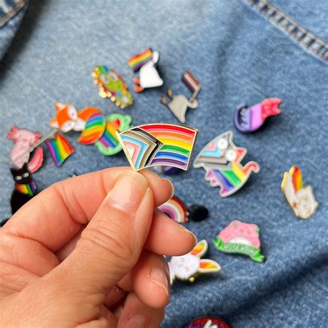 Progressive Flag Enamel Pin Pride Month Lgbtq Gay Pride Pin For