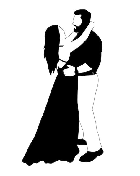 Premium Vector Black Couple Silhouette