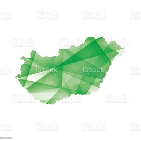 녹색 색상의 기하학적 모양을 가진 헝가리지도의 벡터 일러스트 레이 션 0명에 대한 스톡 벡터 아트 및 기타 이미지 0명 개념 국가 지리적 지역 Istock