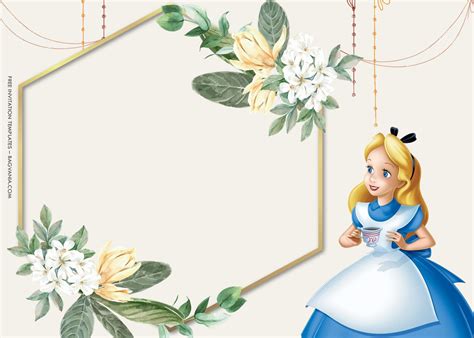 Magical Adventure With Alice In The Wonderland Birthday Invitation Templat Birthday