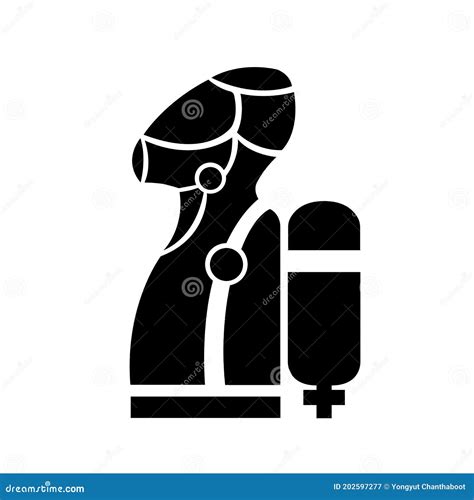 Wear SCBA Self Contained Breathing Apparatus Symbol Isolate On White Background Vector