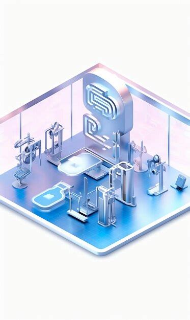 Premium AI Image Tiny Illustration Of Modern Gym Generative Ai