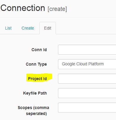 BigQuery With Airflow Missing ProjectId Stack Overflow