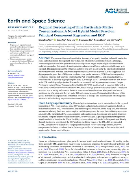 Pdf Regional Forecasting Of Fine Particulate Matter Concentrations A