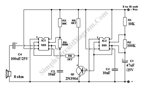 Wailing Alarm Siren Simple Circuit Diagram Wailing Alarm Siren Simple Circuit Diagram