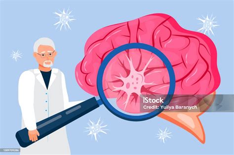 의학 블로그 의료 블로그에 대한 신경학자 개념 벡터 Ekg 뇌병기와 뇌 다발성 경화증에 대한 스톡 벡터 아트 및 기타 이미지