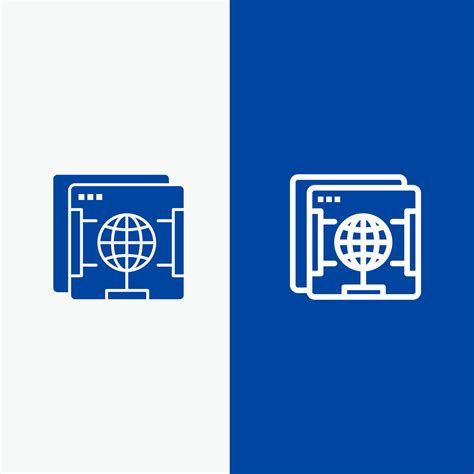 Brower Internet Web Globe Line And Glyph Solid Icon Blue Banner Vector Art At Vecteezy