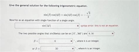 Solved Give The General Solution For The Following