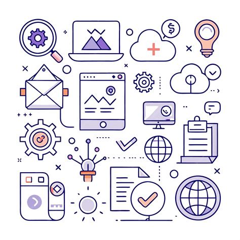premium vector set of modern outline icons for web mobile and