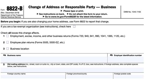How To Fill Out 8822 B Form Printable Forms Free Online