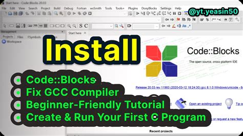 Codeblocks Install And Setup Fix Gnu Gcc Compiler Missing C Programming Beginners Youtube