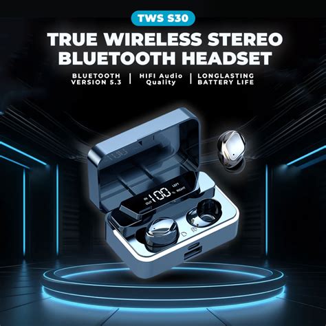 Jual DingDong COD Headset Bluetooth S30 TWS Wireless Earphones Bluetooth HIFI Earbuds With