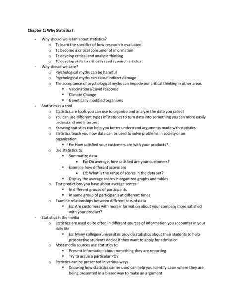 Quantitative Methods Notes Chapter Why Statistics Why Should We