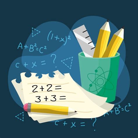 Premium Vector Cartoon Math Class Concept Background Vector Illustration