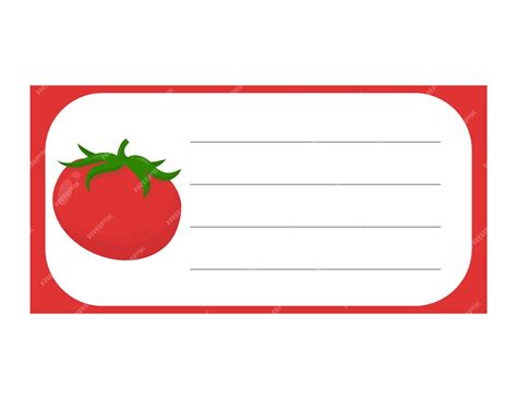 かわいい野菜トマトのラベルイラストのメモ用紙 ベクトル描画筆記用紙 プレミアムベクター