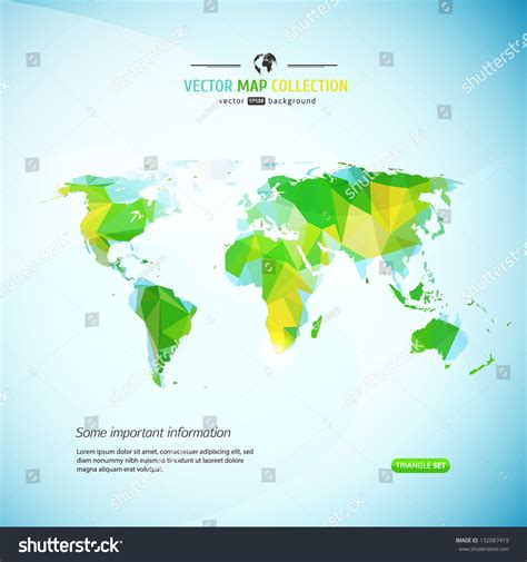 Vector World Map Triangle Set Shutterstock