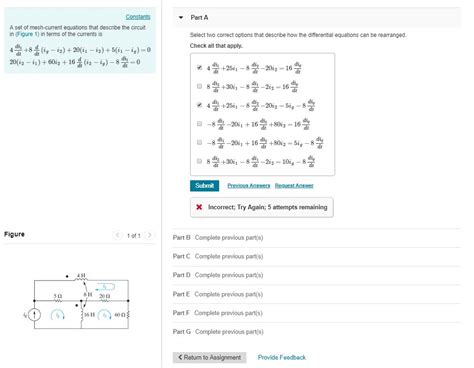 Solved Constants V Part A A Set Of Mesh Current Equations Chegg