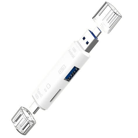 Lector De Tarjetas Otg Tipo C 5 En 1 Con Interfaz Usb Hembra Para Pc