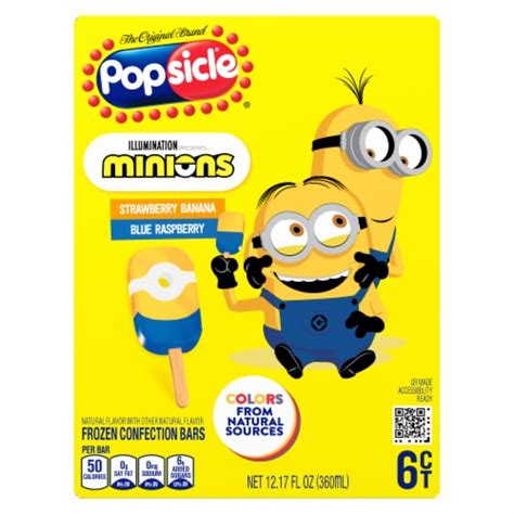 Popsicle Frozen Confection Bars Minion 6 Ct King Soopers