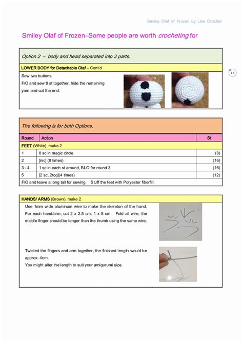 Crochet Smiley Olaf Of Frozen