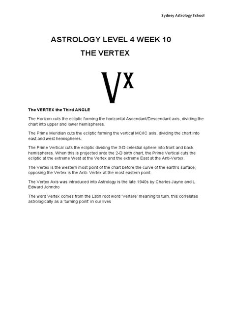Vertex Class Notes Pdf Horoscope