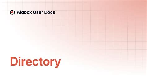 Directory Aidbox User Docs