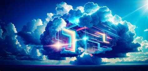 Cloud Technology Cloud Computing Big Data Center Future Infrastructure Digital Ai Concept