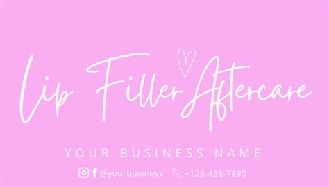 Lip Filler Aftercare Card Template Lip Filler Care Tips Lipfiller Care