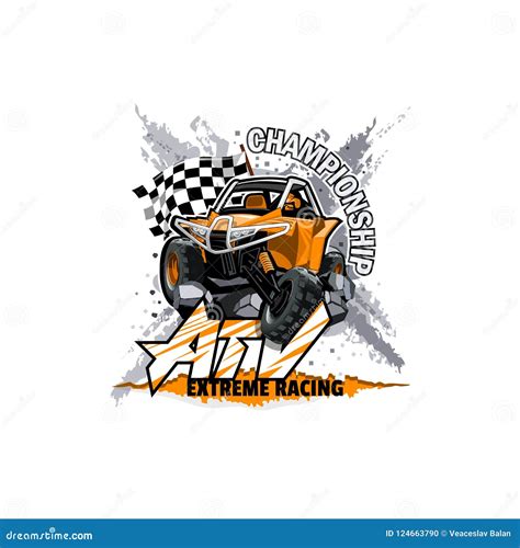 Off Road Atv Buggy Logo Extreme Championship Stock Vector